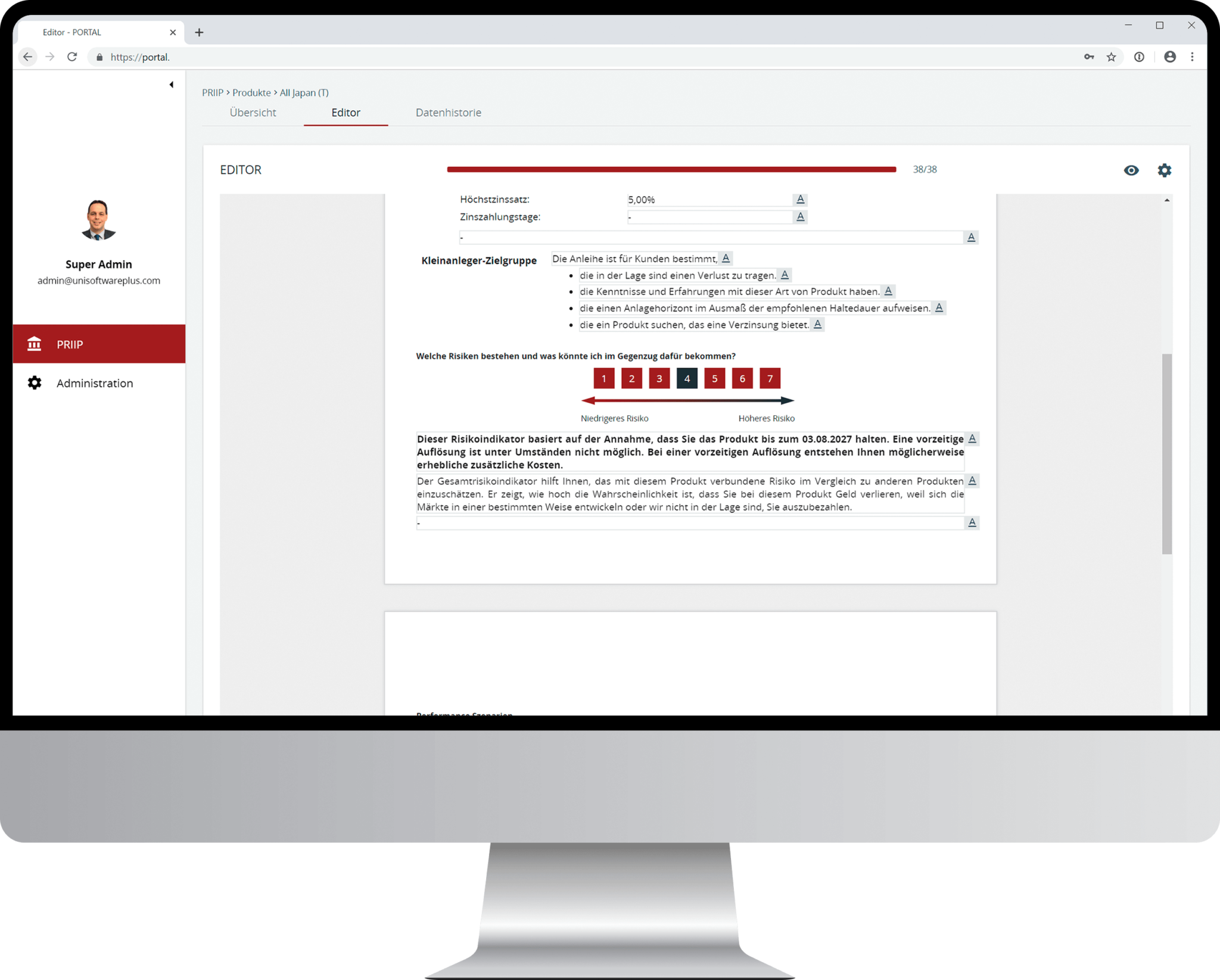UnRiskOmega – PRIIP KID Generator